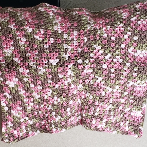 Handmade | Bedding | Pink Camo Granny Square Crochet Baby Blanket ...